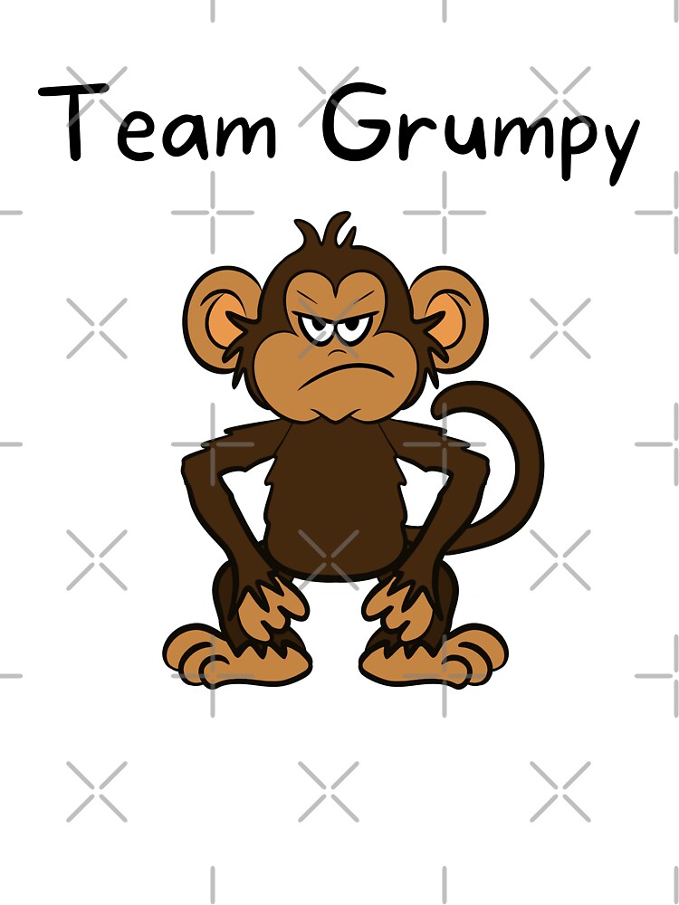 "Team Grumpy - Monkey Cartoon Drawing" Kids T-Shirt for Sale by ...