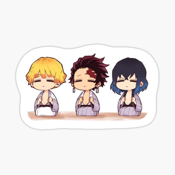 Pegatina «tanjiro, inosuke, zenitsu chibi» de urbanstickers | Redbubble