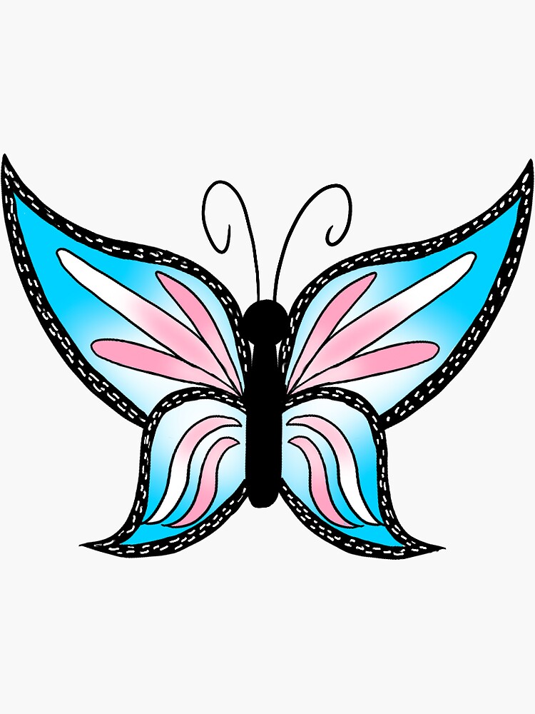 "Transgender Butterfly" Sticker for Sale by bumble-tumble | Redbubble