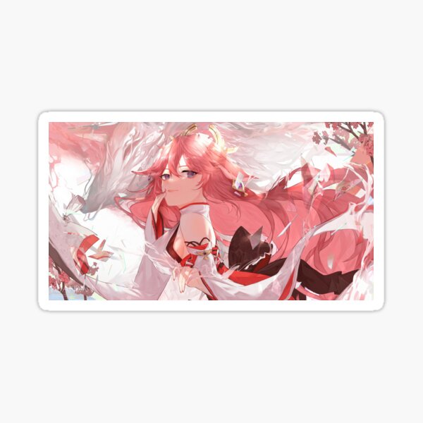 "Genshin Impact №102 Yae Miko" Sticker by MikadoMur | Redbubble