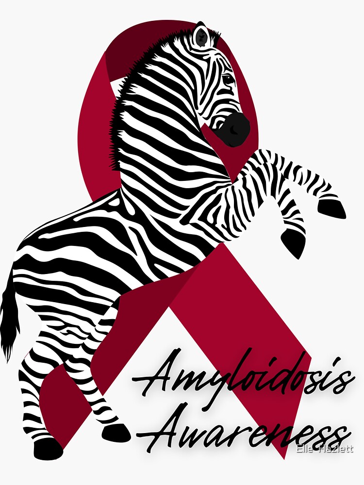 "Amyloidosis Awareness Ribbon" Sticker for Sale by ElleHazlett | Redbubble