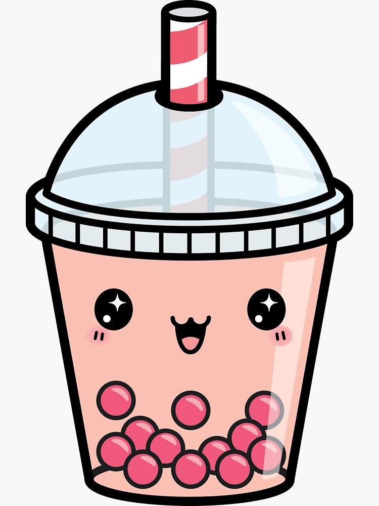 "Pink Boba Tea Sticker " Sticker for Sale by cassidy201817 | Redbubble