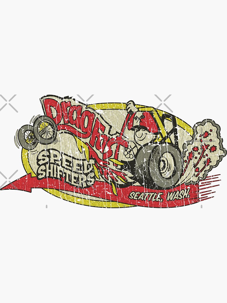 "Drag Fast Speed Shifters 1959" Sticker by AstroZombie6669 | Redbubble