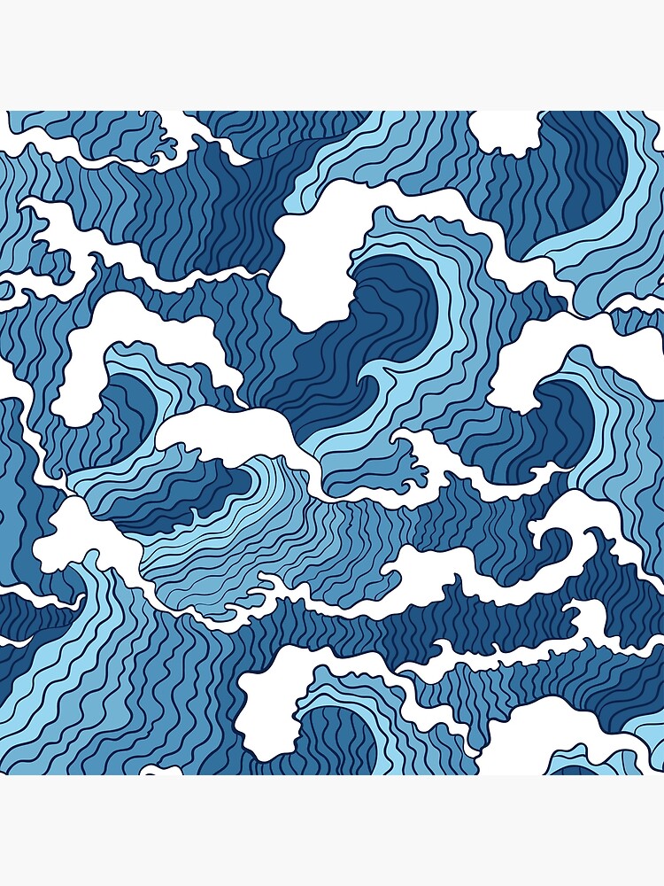 "The Great Wave Blue Pattern" Poster for Sale by IllustrT | Redbubble