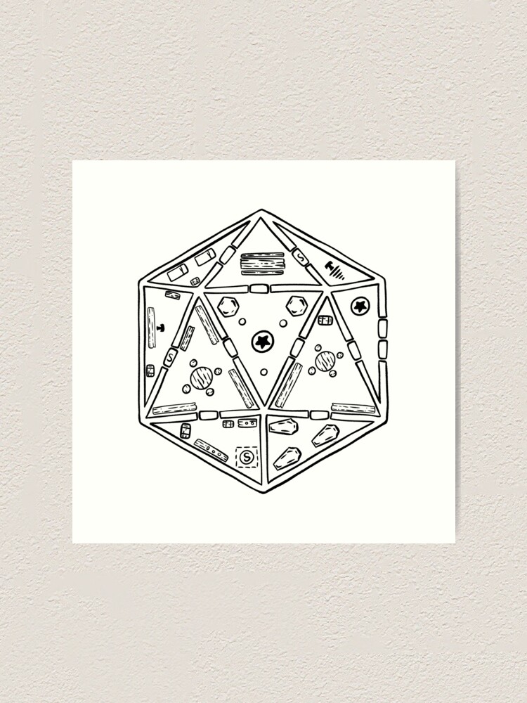 "Dungeons & Dragons D20 Dungeon Map" Art Print for Sale by sunburstrpg ...