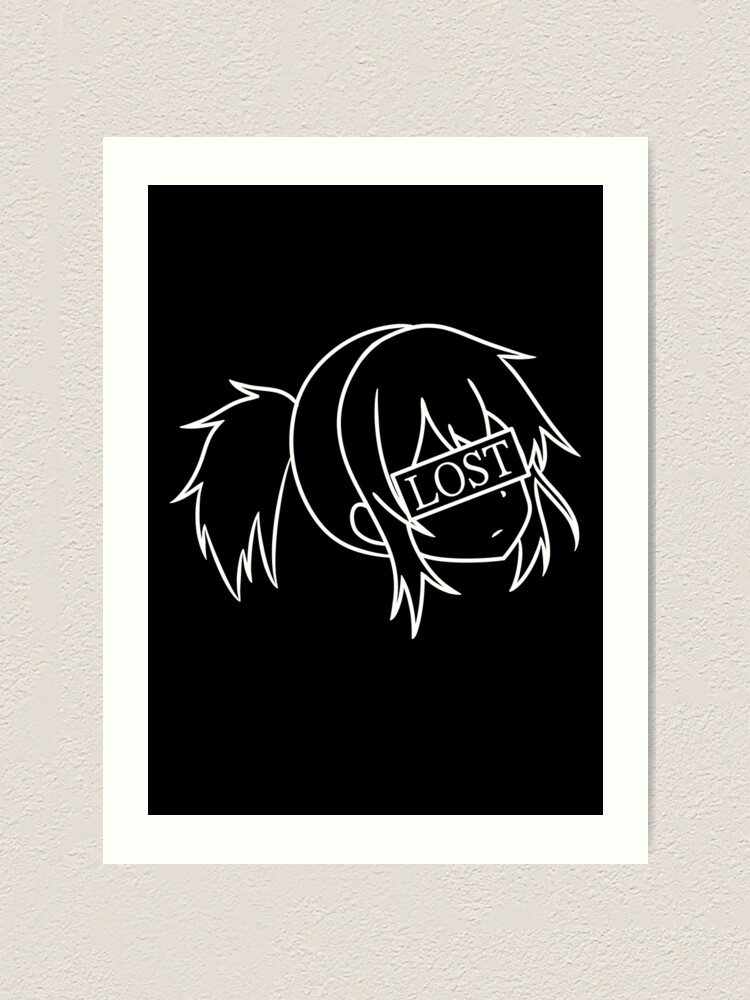"Anime Girl with "LOST" Censor Bar Covering Eyes " Art Print for Sale ...