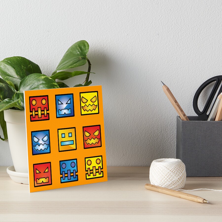 "geometry dash icon face" Art Board Print by lukyme | Redbubble