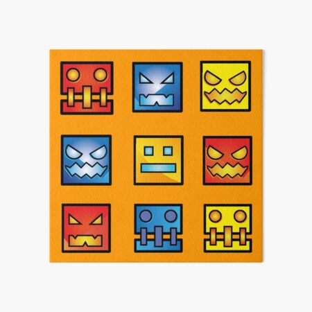 "geometry dash icon face" Art Board Print by lukyme | Redbubble
