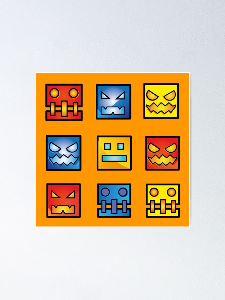 "geometry dash icon face" Poster by lukyme | Redbubble