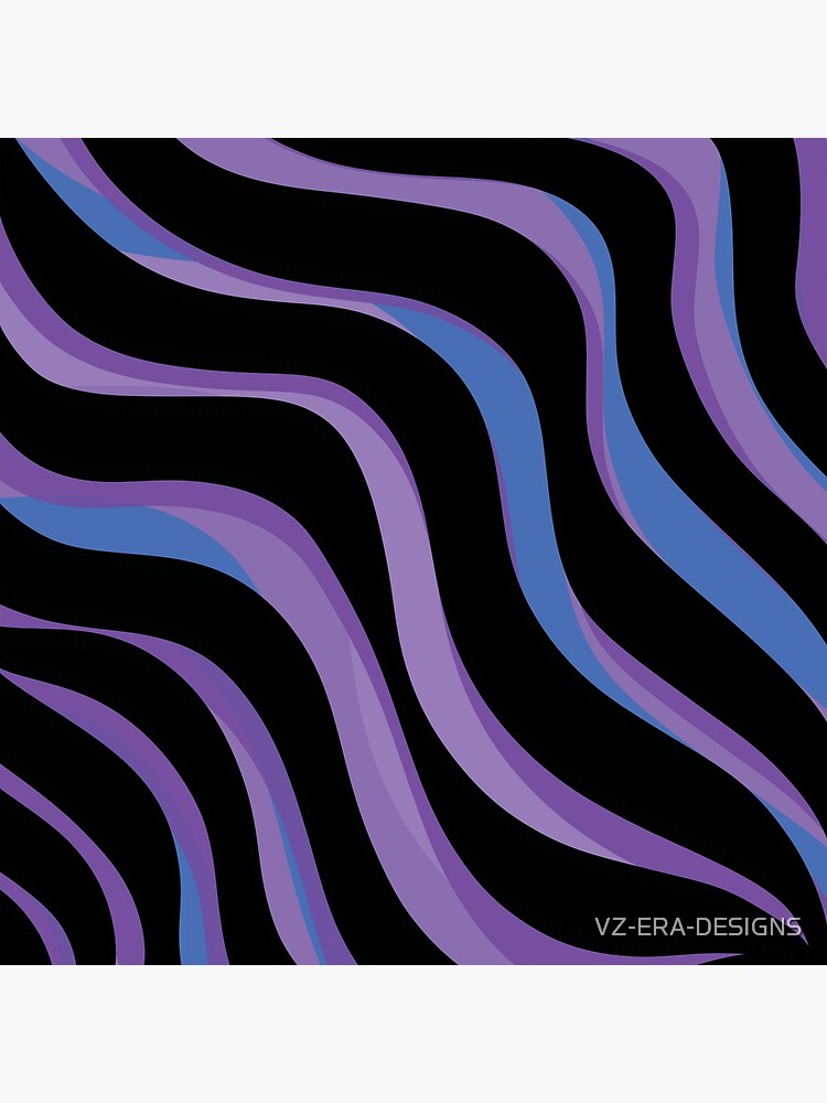 Lámina fotográfica «Patrón azul ondulado en la paleta de colores negro ...