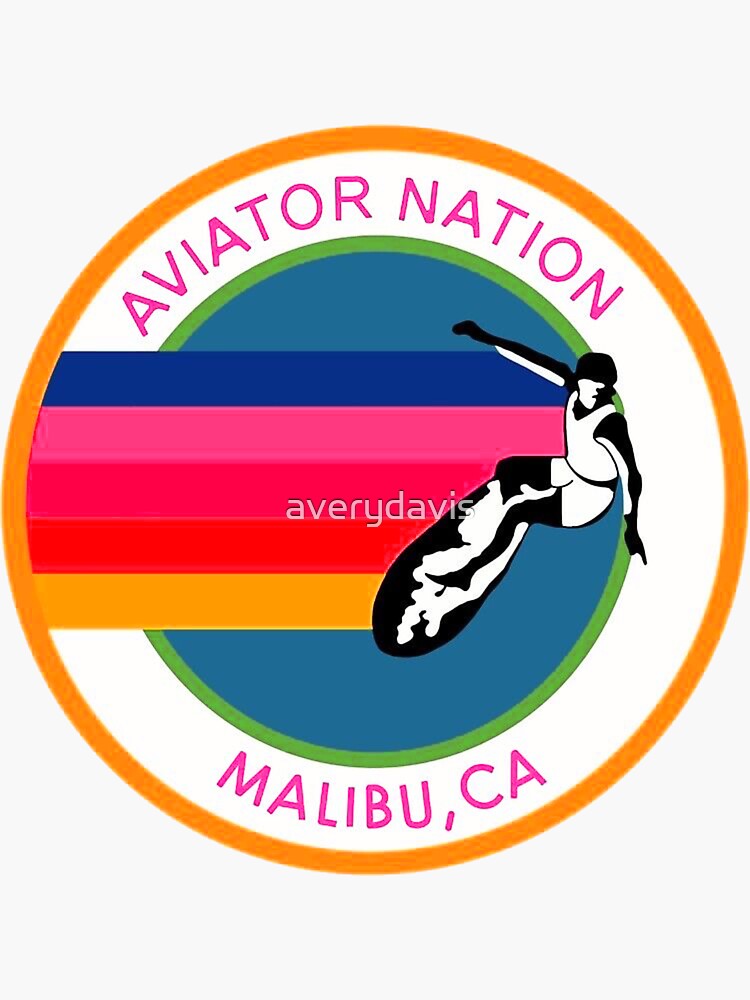 "Aviator Nation Malibu, California Logo" Sticker for Sale by averydavis ...