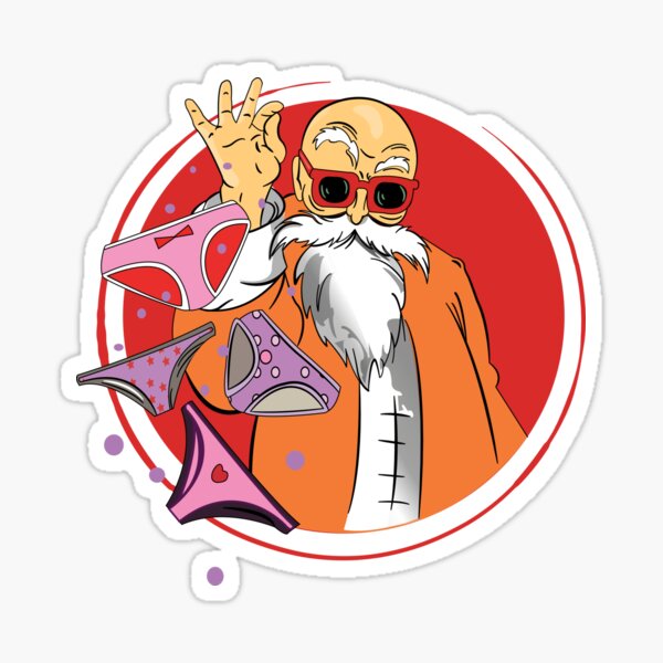 "Master Roshi Pantsu" Sticker for Sale by Edgeshirt | Redbubble