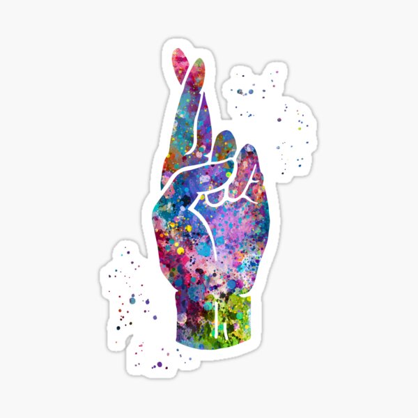 "Fingers Crossed" Sticker by EvasDreams | Redbubble