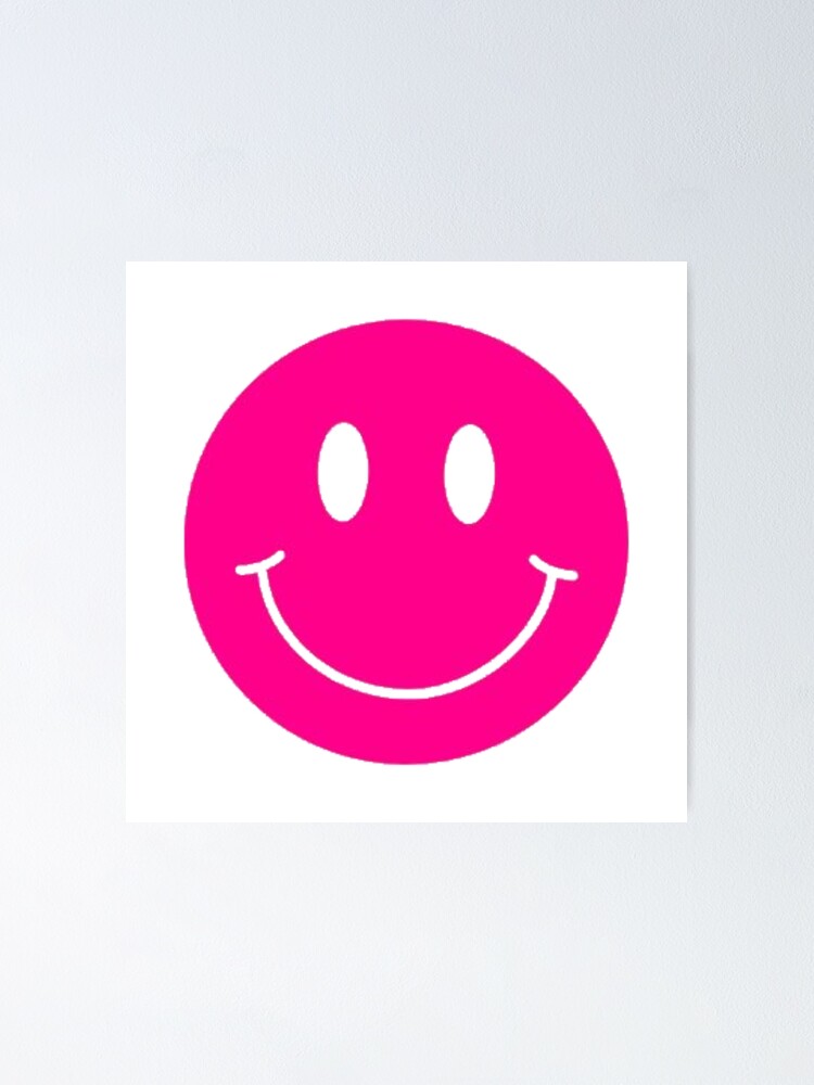 "Hot Pink Smiley Face" Poster for Sale by averydavis | Redbubble
