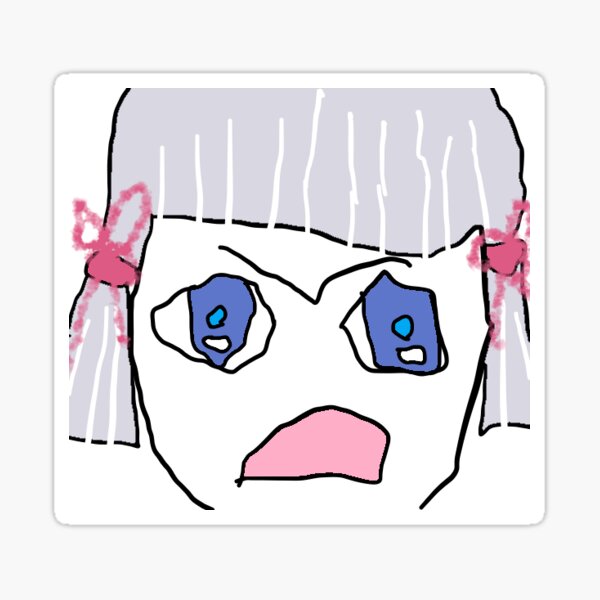 "low quality angry ayaka kamisato" Sticker by mahifromspace | Redbubble