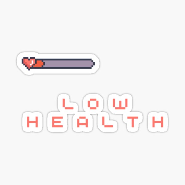 "low health health bar t shirt sticker for gamers" Sticker for Sale by ...