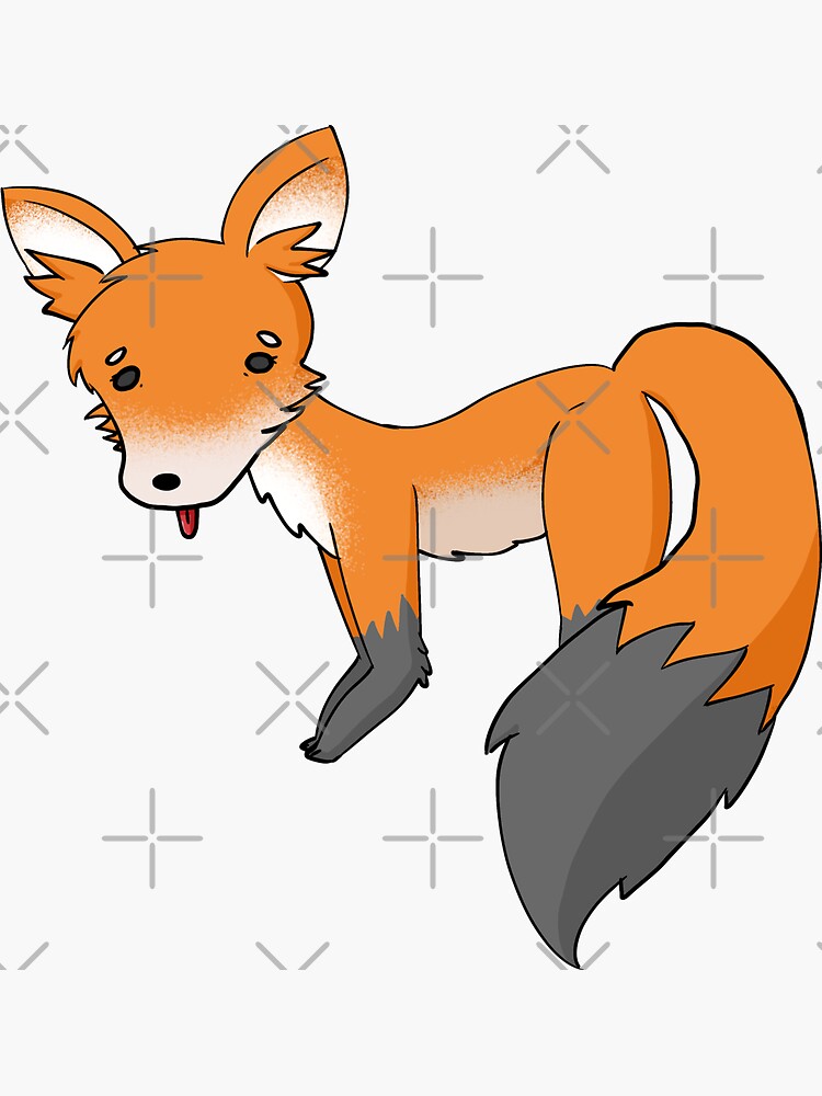 "lil derpy fox " Sticker by Chaotic-Crochet | Redbubble