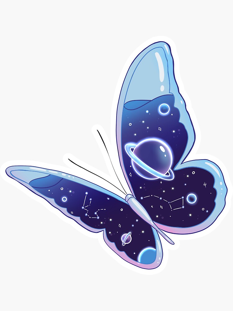 "Space Butterfly" Sticker by Uchuu-Kuukan | Redbubble