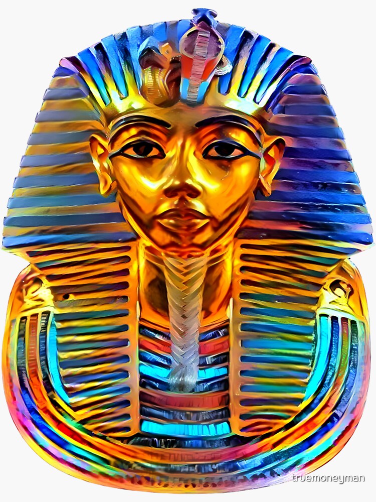 "King Tut illustration premium design" Sticker by truemoneyman | Redbubble