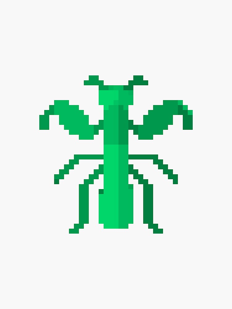 "Pixel mantis" Sticker for Sale by PixelPanther | Redbubble