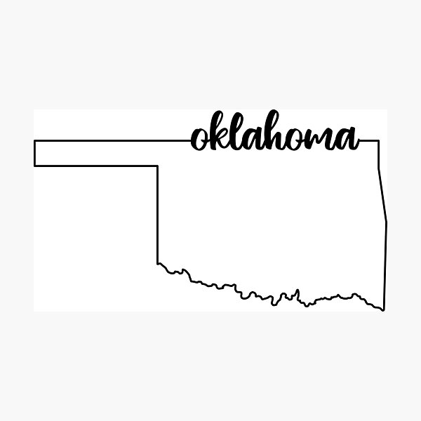 "Oklahoma State Outline" Photographic Print for Sale by EvolvClothing ...