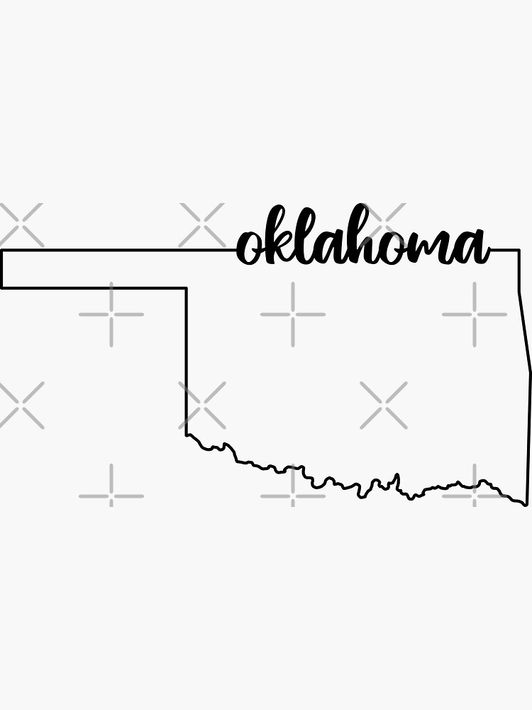 "Oklahoma State Outline" Sticker for Sale by EvolvClothing | Redbubble