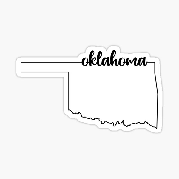 "Oklahoma State Outline" Sticker for Sale by EvolvClothing | Redbubble