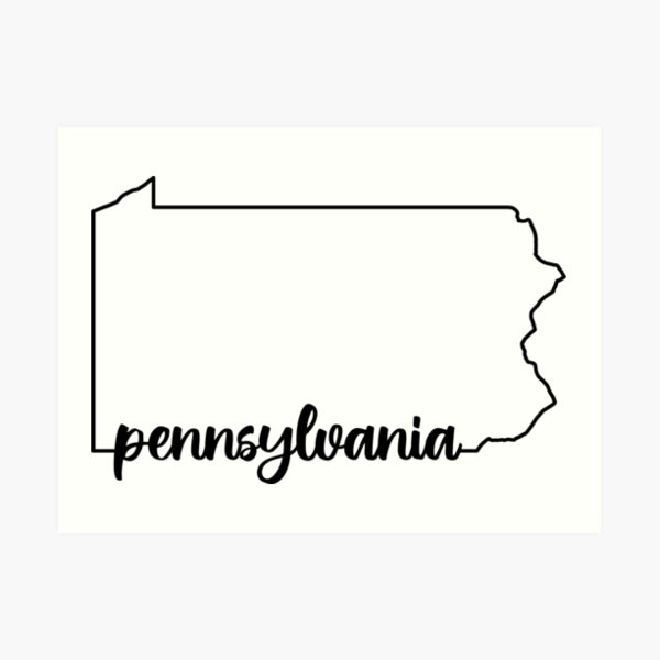 "Pennsylvania State Outline" Art Print for Sale by EvolvClothing ...