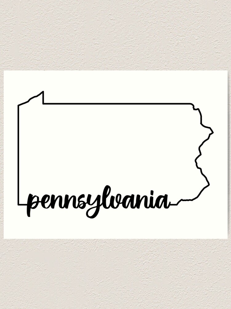 "Pennsylvania State Outline" Art Print for Sale by EvolvClothing ...