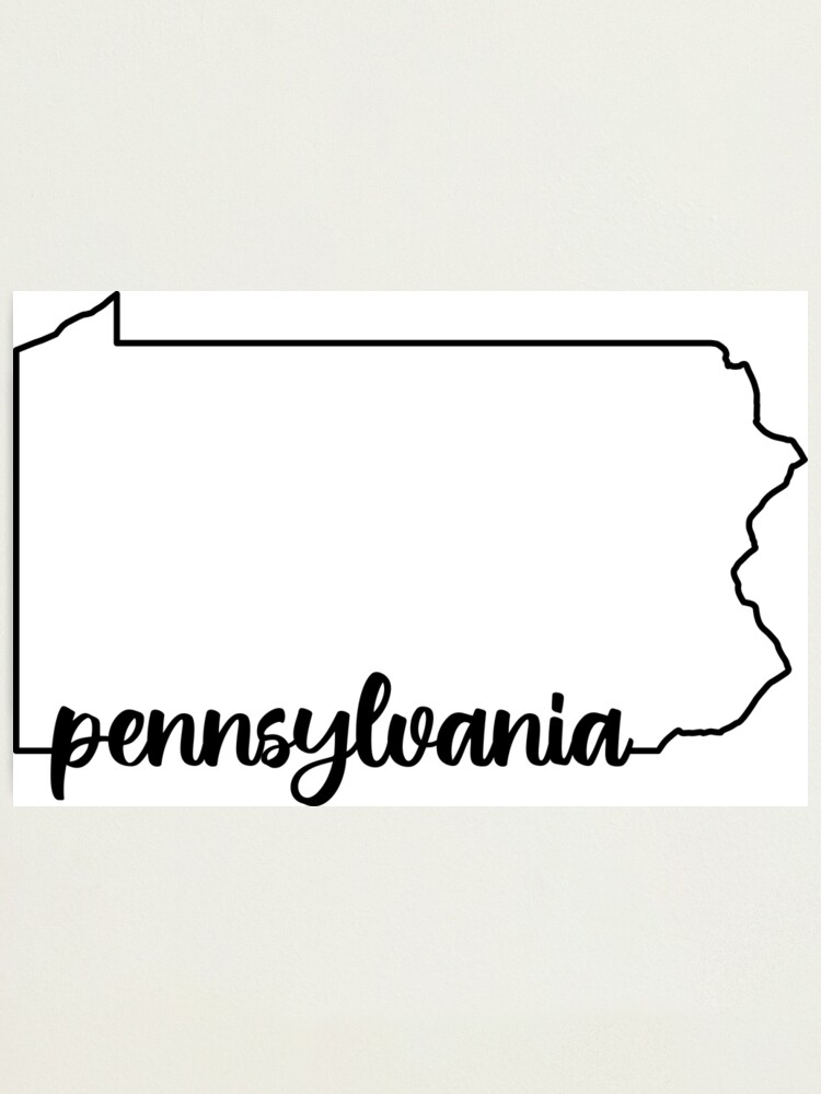 "Pennsylvania State Outline" Photographic Print for Sale by ...