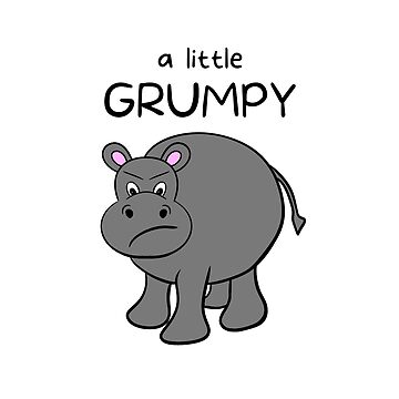 "A little Grumpy Hippo Cartoon Drawing" Sticker for Sale by SparkyMae ...
