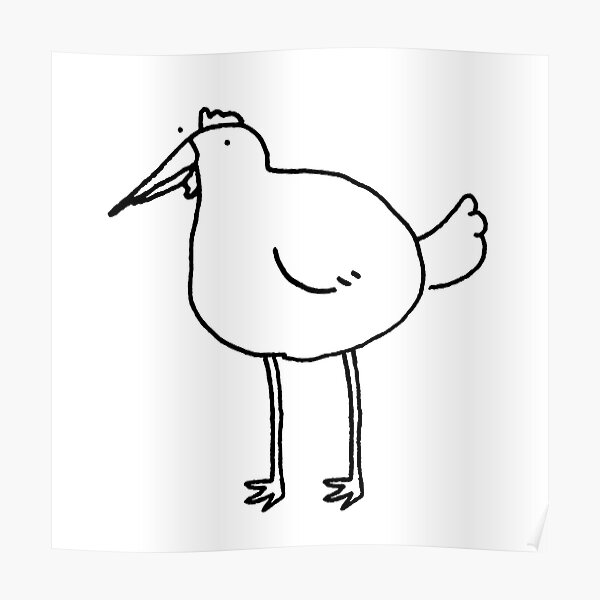 "bawk (for light backgrounds)" Poster by ewjena | Redbubble
