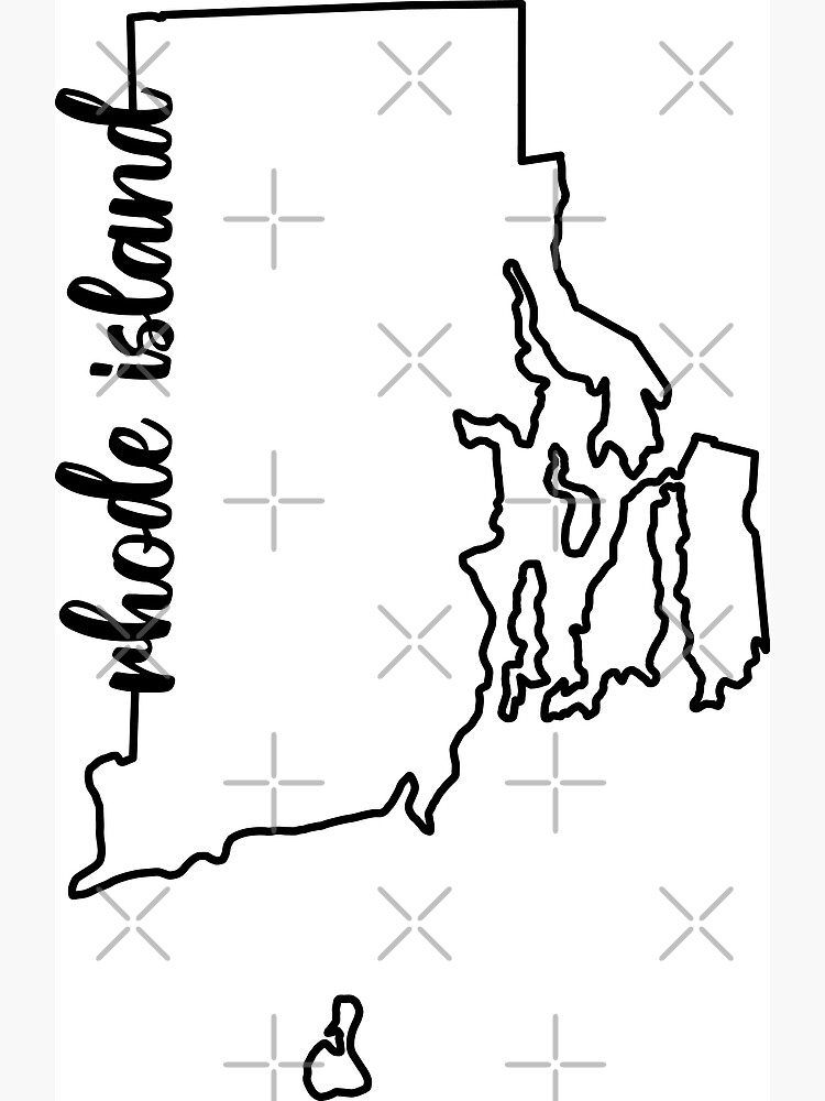 "Rhode Island State Outline" Poster by EvolvClothing | Redbubble