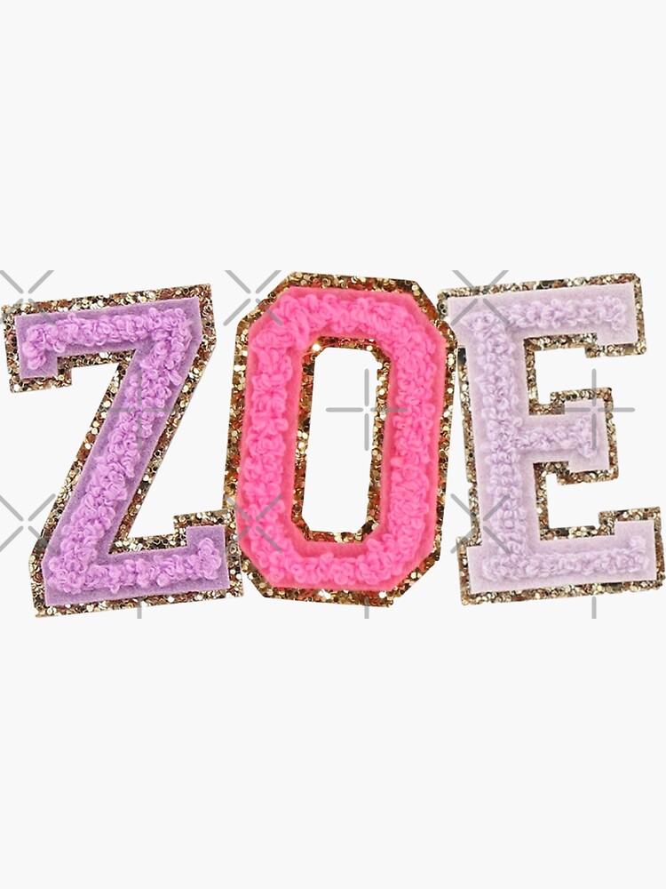 "ZOE patch name" Sticker for Sale by juliasantos5 | Redbubble