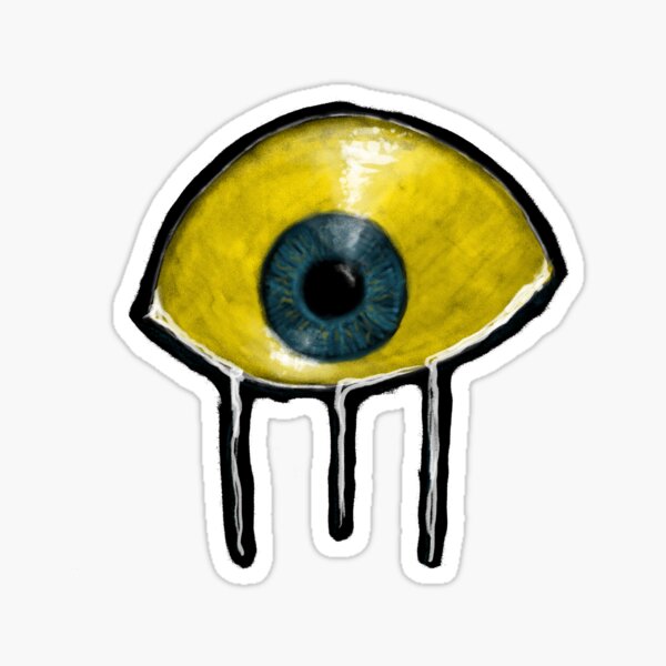 "Dripping Lemon Eyeball weird illustration" Sticker by Theokotos ...