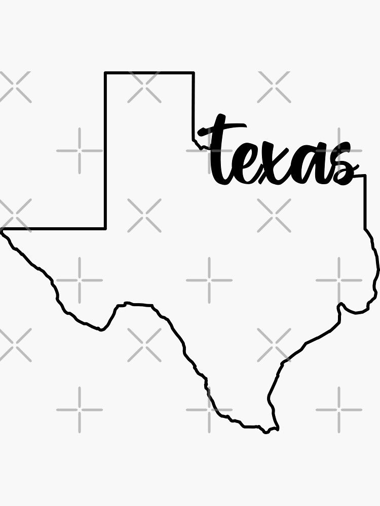 "Texas State Outline" Sticker for Sale by EvolvClothing | Redbubble
