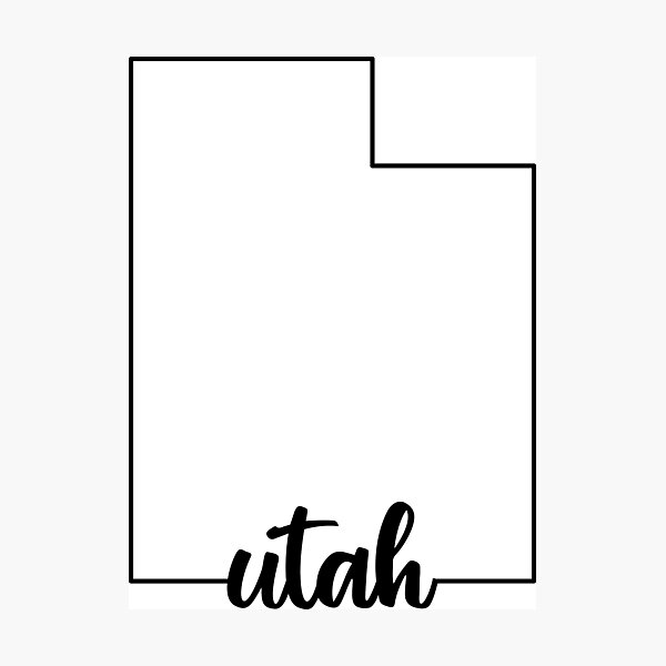 "Utah State Outline" Photographic Print for Sale by EvolvClothing ...