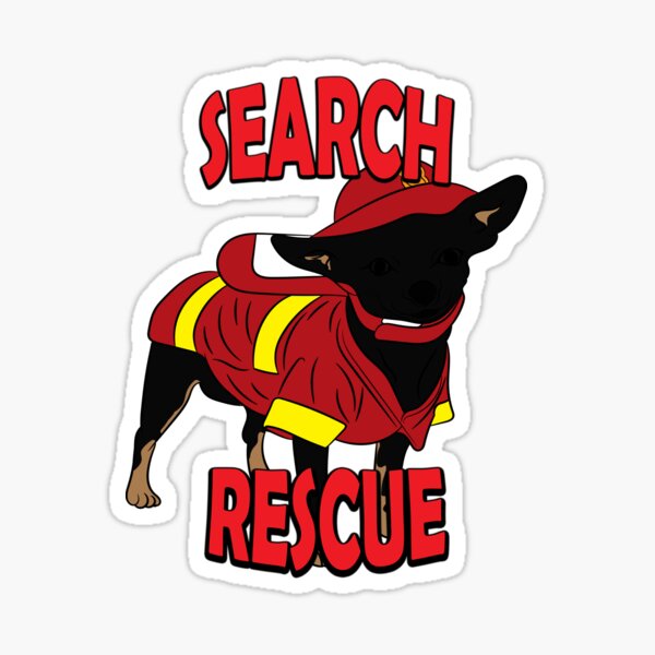 "Search and rescue firefighter pug/ dog artistic design" Sticker by ...