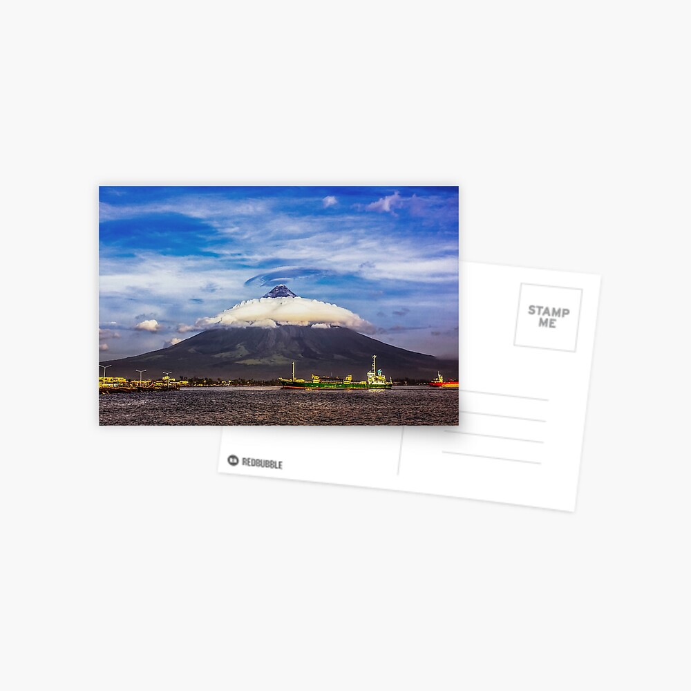"Mayon Volcano and Legazpi City Port Albay Philippines" Postcard by ...