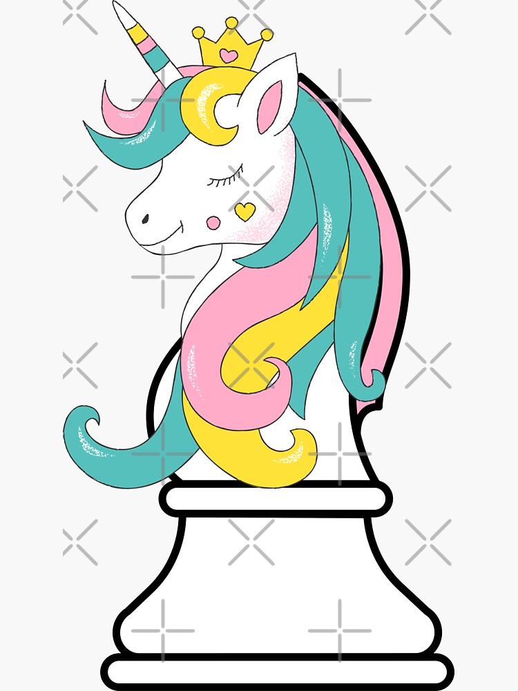 "Unicorn chess" Sticker by TanujaSharma | Redbubble