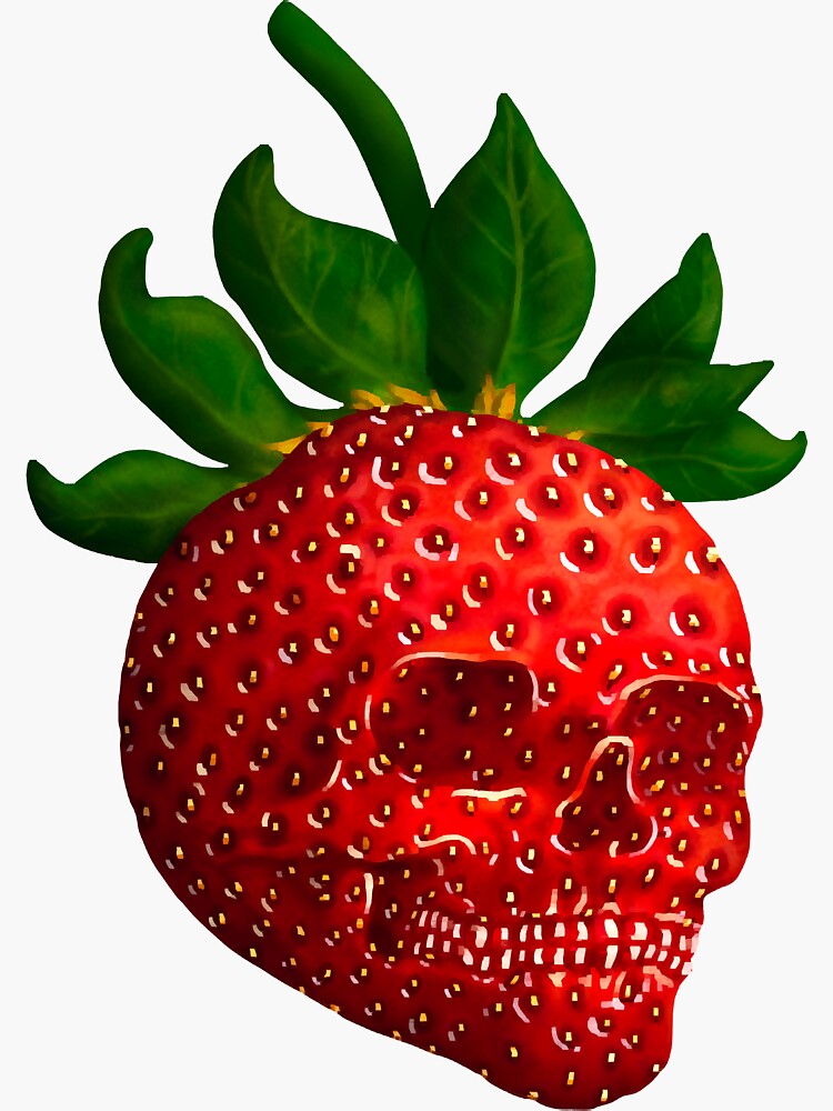 "Strawberry Skull " Sticker for Sale by Miexkcfz | Redbubble