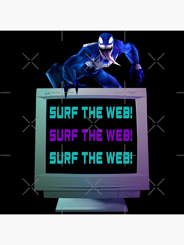 "SURF THE WEB! Venom Spider-Man PS1 Retro" Poster by Anganoff | Redbubble