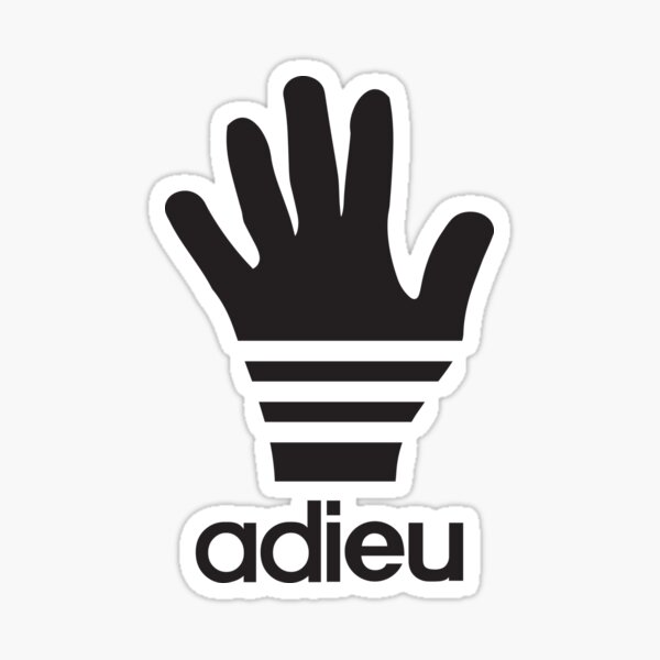 "Adieu parody logo" Sticker for Sale by knappidesign | Redbubble