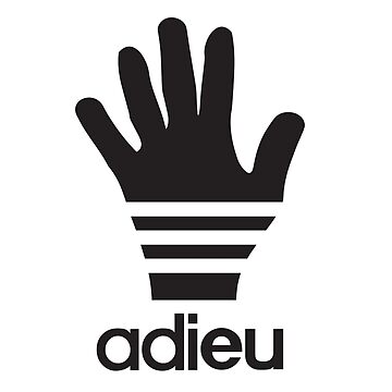 "Adieu parody logo" Sticker for Sale by knappidesign | Redbubble