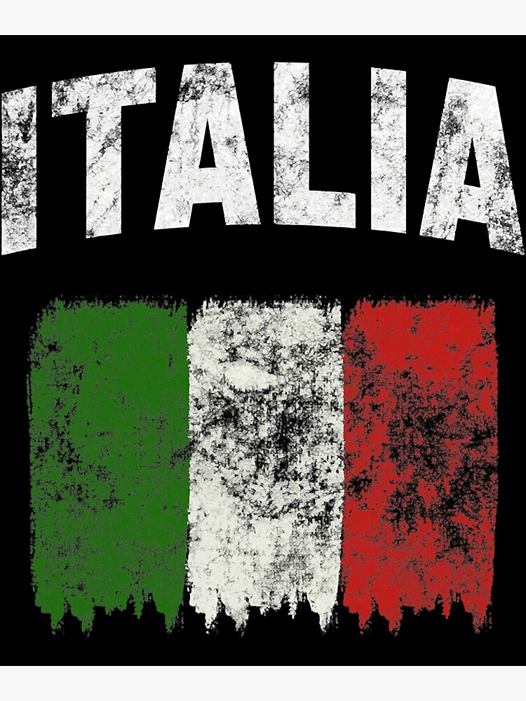 "Italia Hoodie - Vintage Distressed Italian Flag" Poster for Sale by ...