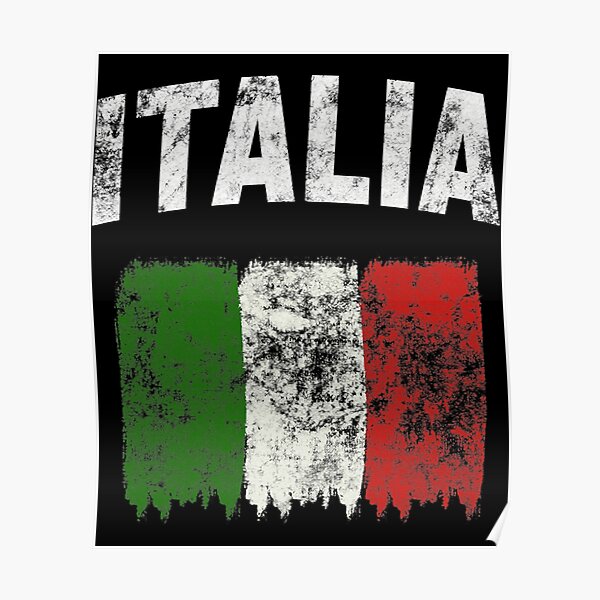 "Italia Hoodie - Vintage Distressed Italian Flag" Poster for Sale by ...