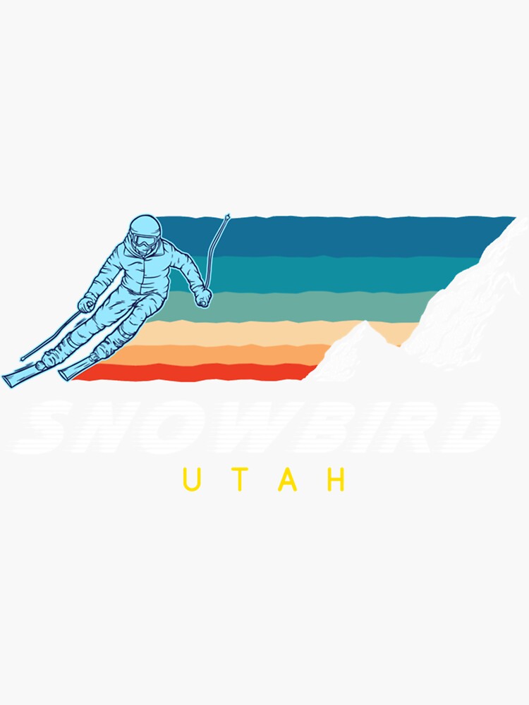 "Snowbird, Utah - Retro Ski " Sticker by BucketShop | Redbubble