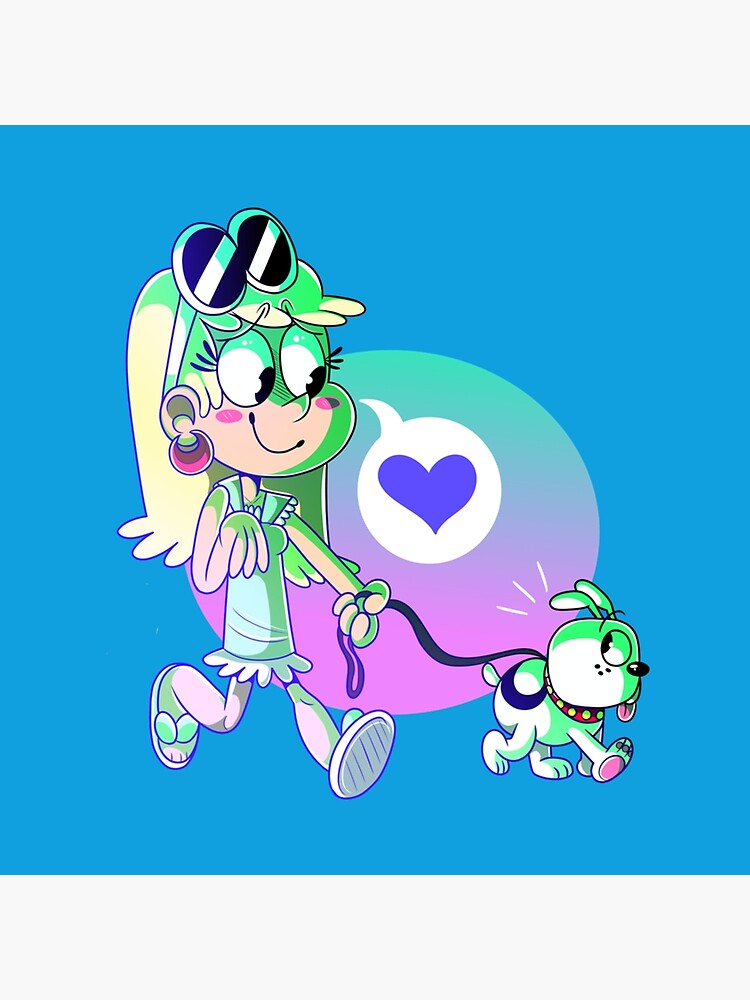 "The Loud House Leni Loud Walking Charles the Dog " Throw Pillow by ...