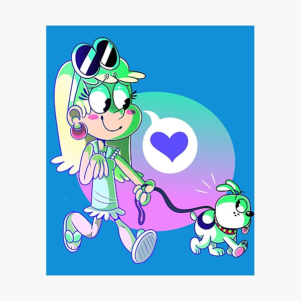 "The Loud House Leni Loud Walking Charles the Dog " Photographic Print ...