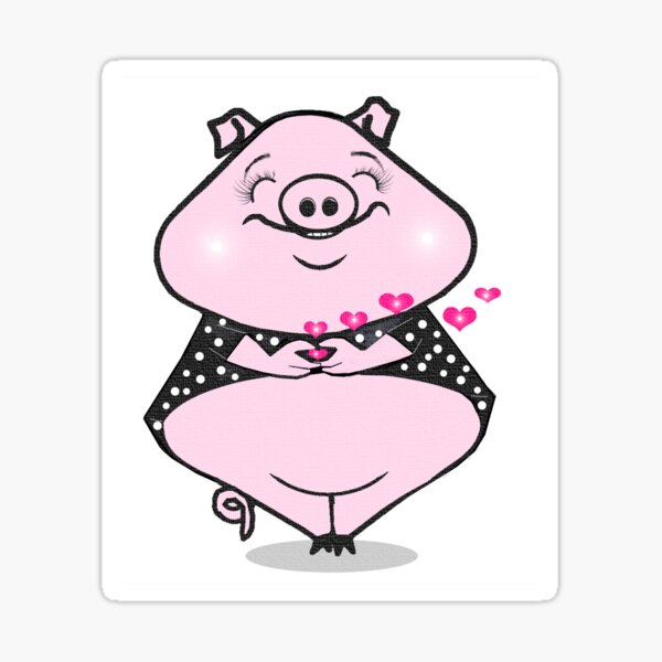 "Cute pig " Sticker by shirleycutecard | Redbubble